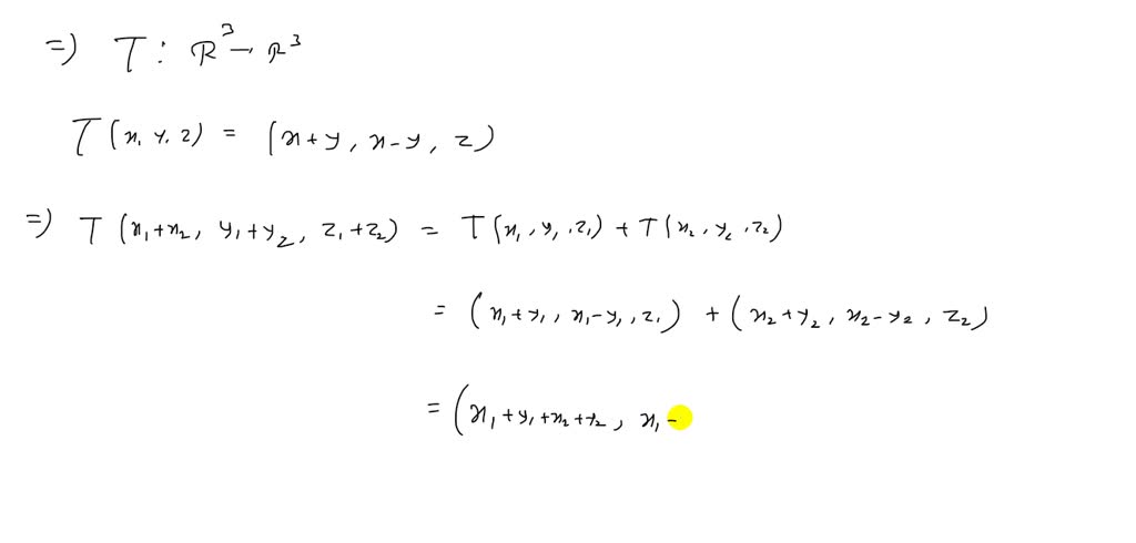 SOLVED:Determine whether the function is a linear transformation. T: R ...