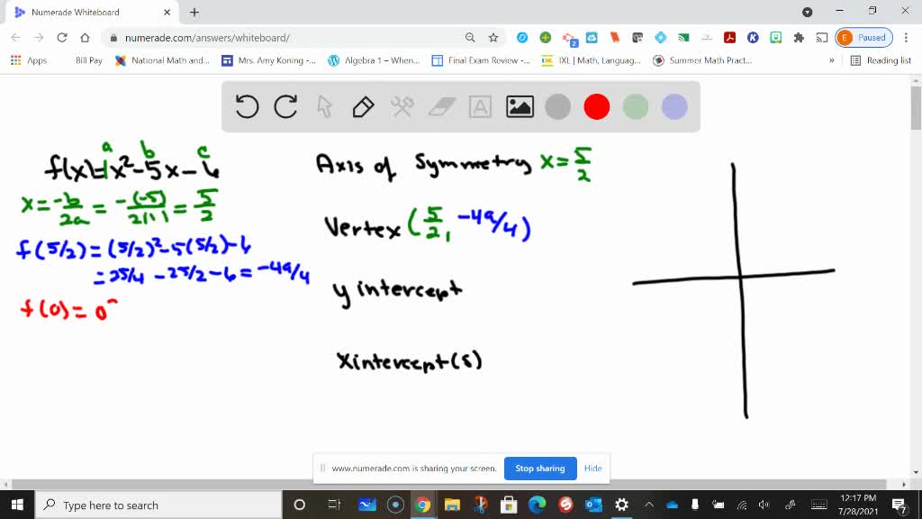 SOLVED:For the following exercises, sketch a graph of the quadratic ...