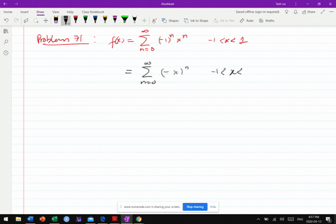 SOLVED:Identifying a Function In Exercises 69-72, the series represents a well-known function ...