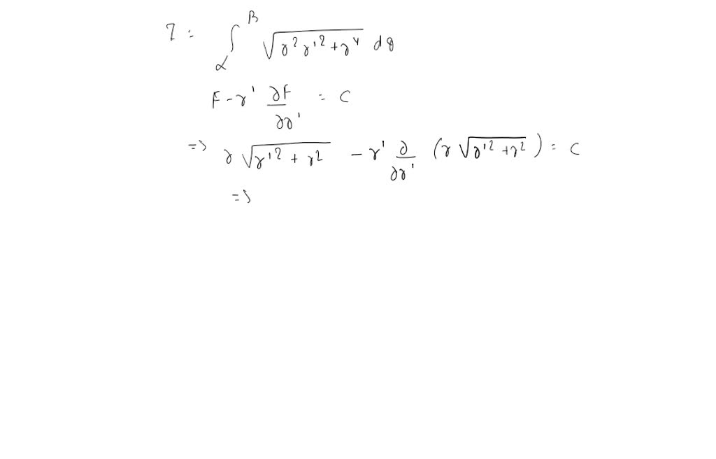 SOLVED:Find a first integrat of the Euler equation to make stationary ...