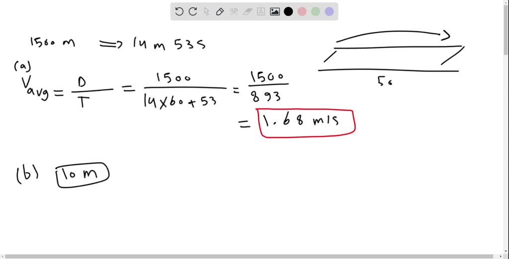 (a) If a freestyle swimmer traveled 1500 m in a time of 14 min 53 s ...