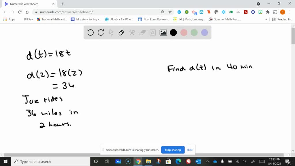 SOLVED:Joe rides his bicycle an average of 18 \mathrm{mph}. The ...