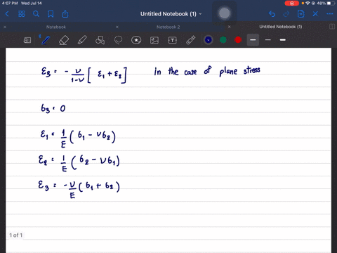 SOLVED:In the case of plane stress, where the in-plane principal ...