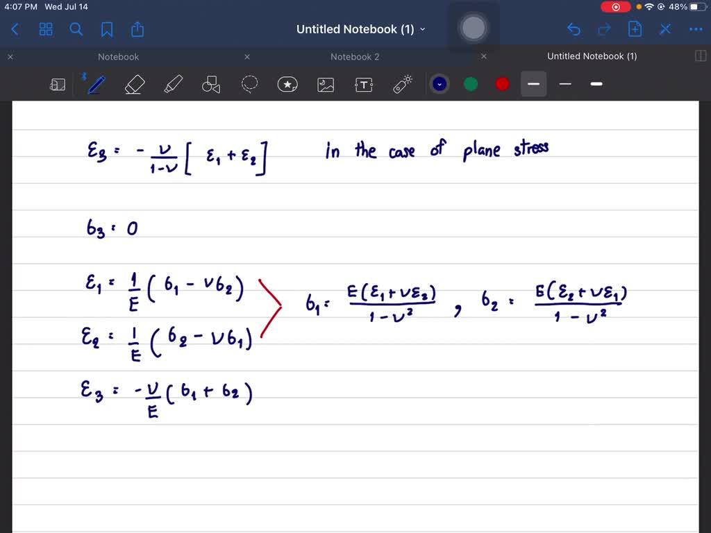 SOLVED:In the case of plane stress, where the in-plane principal ...