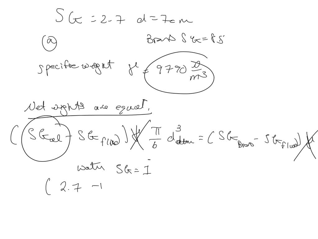 A 7 -cm-diameter solid aluminum ball (SG=2.7) and a solid brass ball ... A 7 -cm-diameter solid aluminum ball (SG=2.7) and a solid brass ball ...