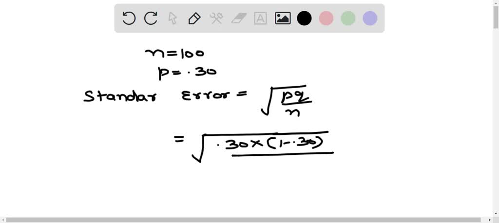 ⏩SOLVED:Calculate SE (p̂) for n=100 and the values of p given in… | Numerade