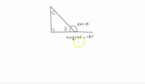 SOLVED: Find the measures of angles x and y . Remember that (1) the sum of the measures of the ...