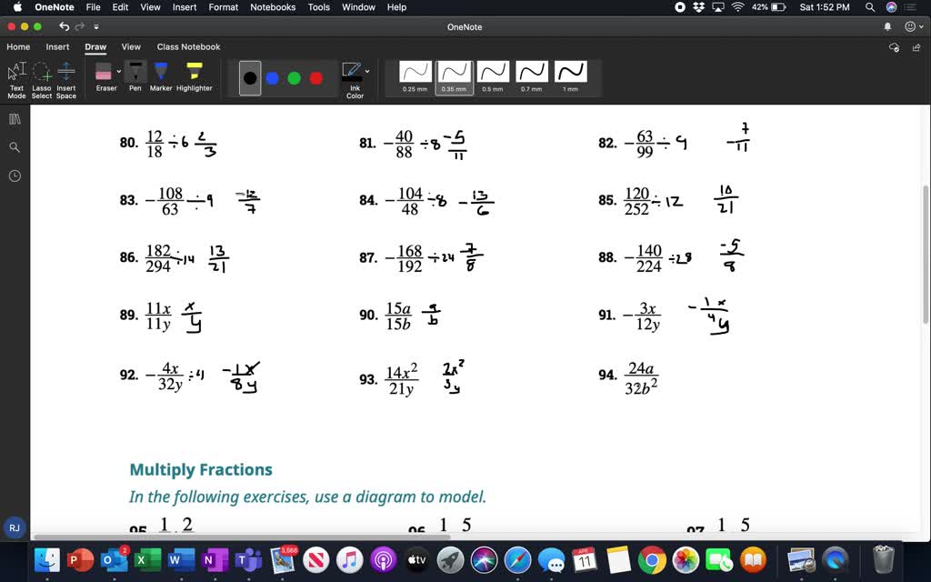 SOLVED:Simplify each fraction. Do not convert any improper fractions to ...