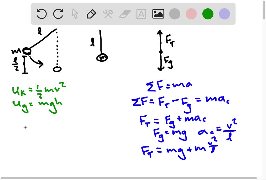 SOLVED:A pendulum consists of a bob of mass m attached to the end of a ...