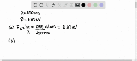 SOLVED: The work function for platinum is 6.35 eV. Ultraviolet light of ...