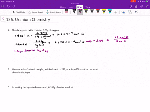 SOLVED:The production of uranium metal from purified uranium dioxide ...