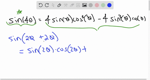 SOLVED:Verify the identity. Assume all quantities are defined. sin(4 θ ...
