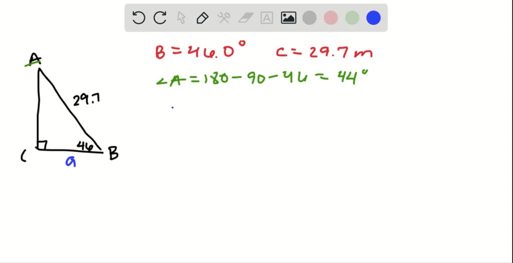 SOLVED:Refer to right triangle A B C with C=90^∘ . Begin each problem ...