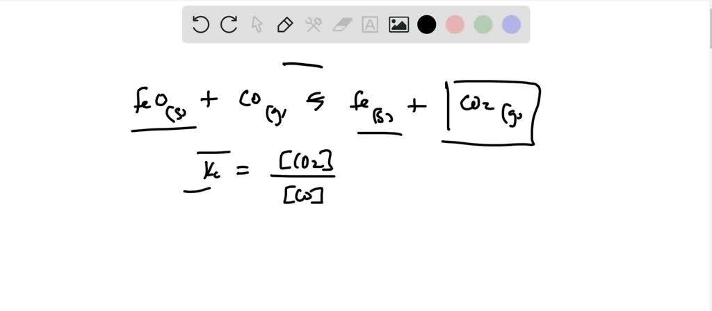 SOLVED: Consider the equilibrium FeO(s)+CO(g) ⇌Fe(s)+CO2(g) When carbon ...