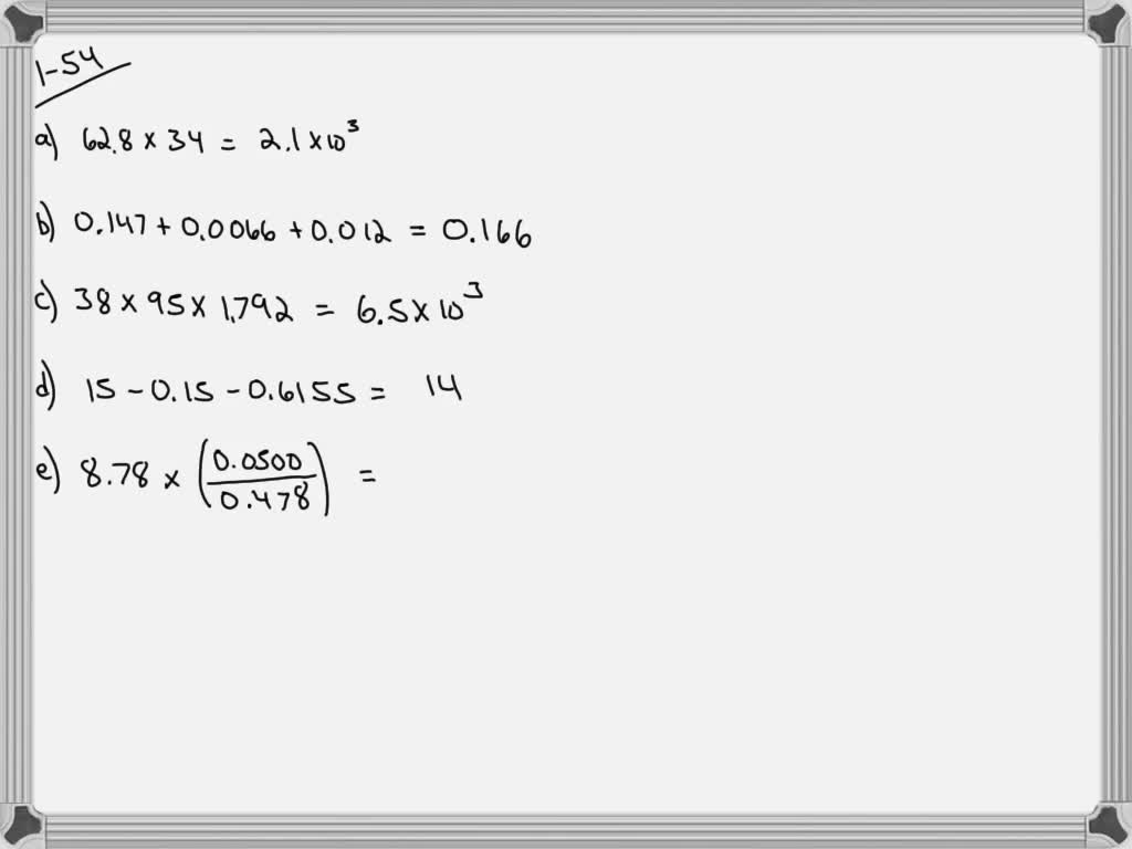SOLVED:Find the result of each of the following calculations and report the value with the ...