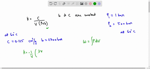 SOLVED: For liquid water the isothermal compressibility is given by: κ ...