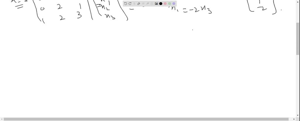 SOLVED:Refer to the vector equation A ·x=λ𝐱. For the coefficient matrix 𝐀 given in each case ...