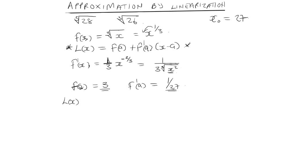 ⏩SOLVED:Use linearization to approximate the given quantity. In each ...