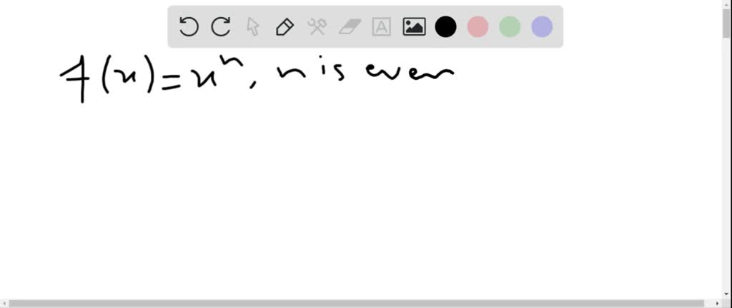 SOLVED:The graphs of power functions of the form f(x)=x^n, where n is an even integer, always ...