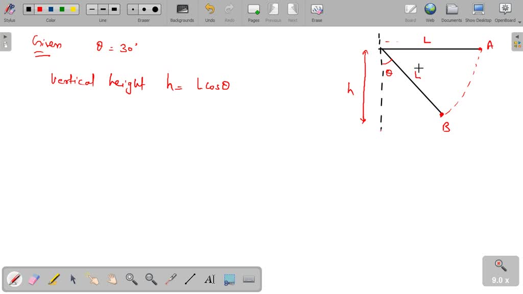 SOLVED:A simple pendulum is released from A as shown. If M and ...