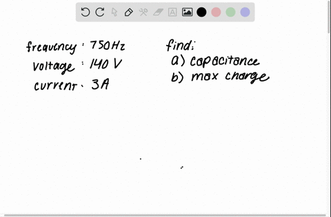 SOLVED: A capacitor is connected across an ac generator whose frequency is 750 Hz and whose peak ...