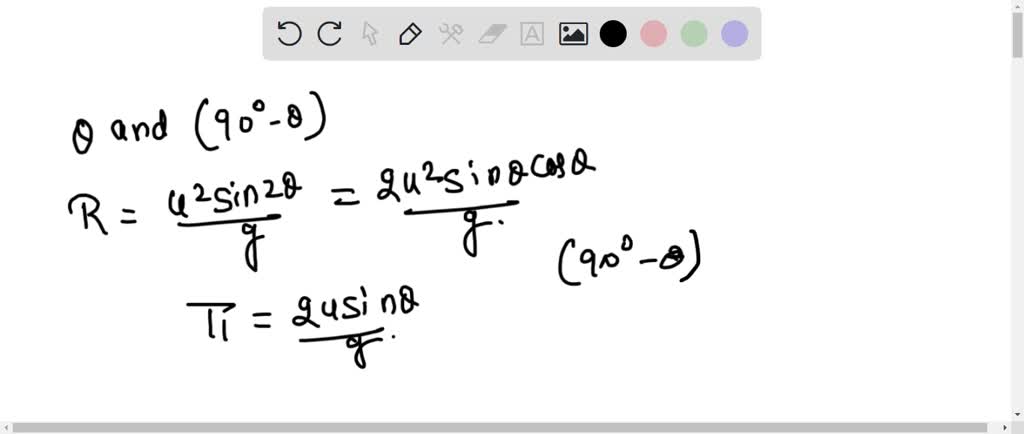 SOLVED:A projectile has the same range R for two angles of projections. If T1 and T2 be the ...