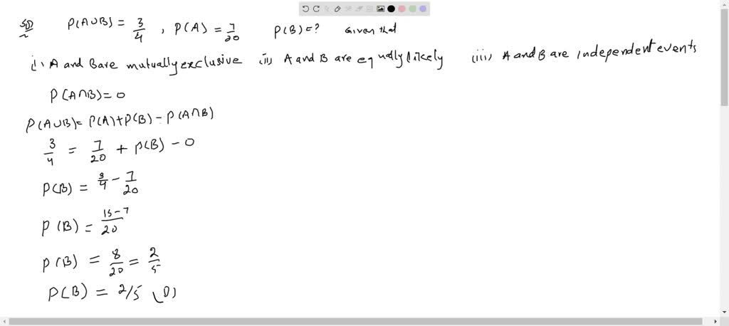 SOLVED:Select correct alternative from the given choices. If A and B are two events of an ...
