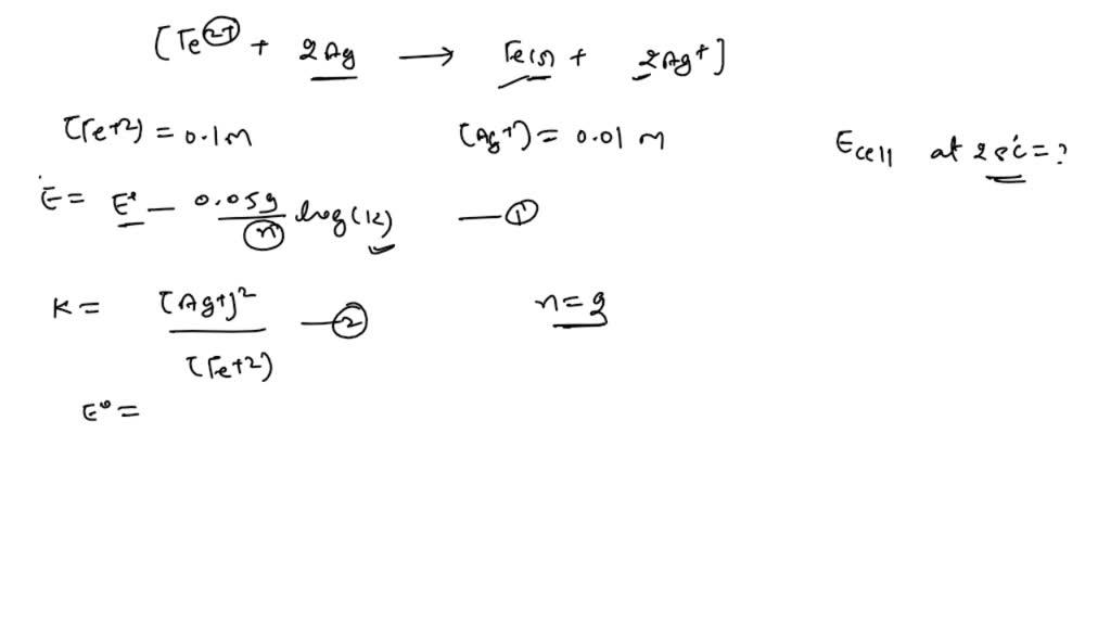 ⏩SOLVED:Given the following data? Fe^2+(aq)+2 Ag(s) →Fe(s)+Ag^+(aq ...