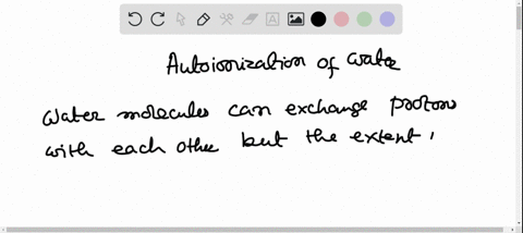 SOLVED:What is meant by the autoionization of water? Write the ...