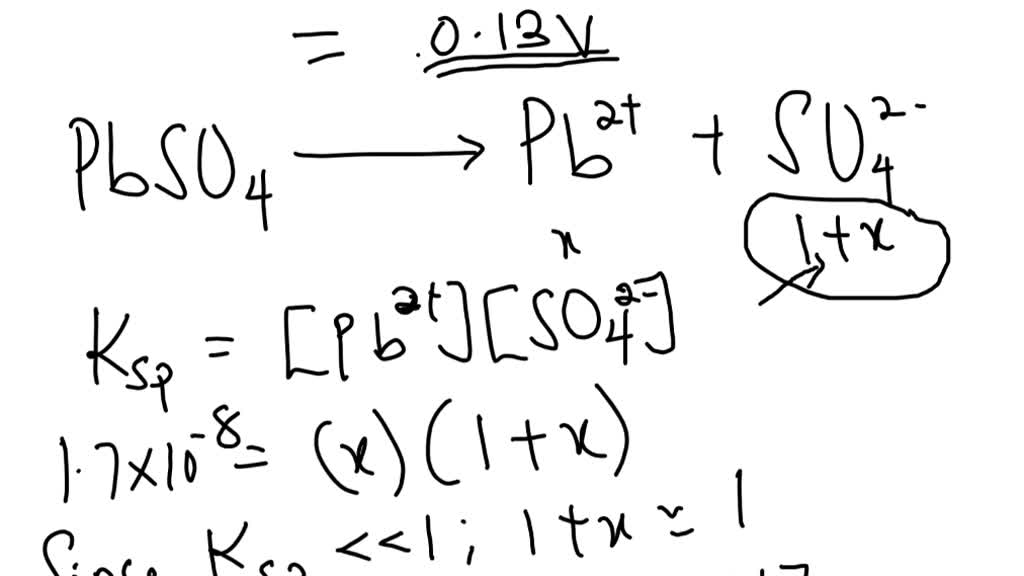 SOLVED:Determine the cell potential of the following cell. Pb|PbSO4(s ...