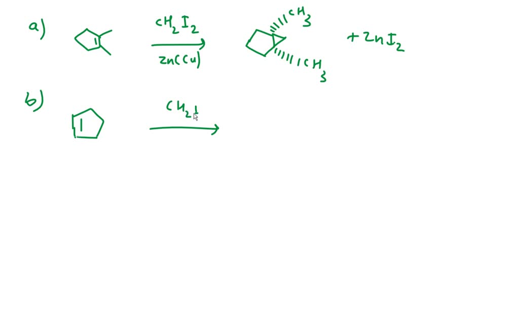 SOLVED:What product is formed when each alkene is treated with CH2I2 ...