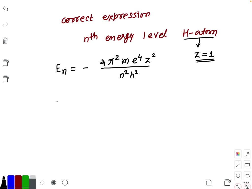 The correct expression derived for the energy of an electron in the n ...