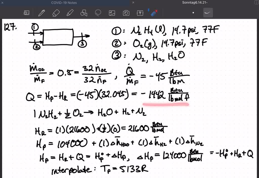 In a test of rocket propellant performance, liquid hydrazine (N2 H4) at ...