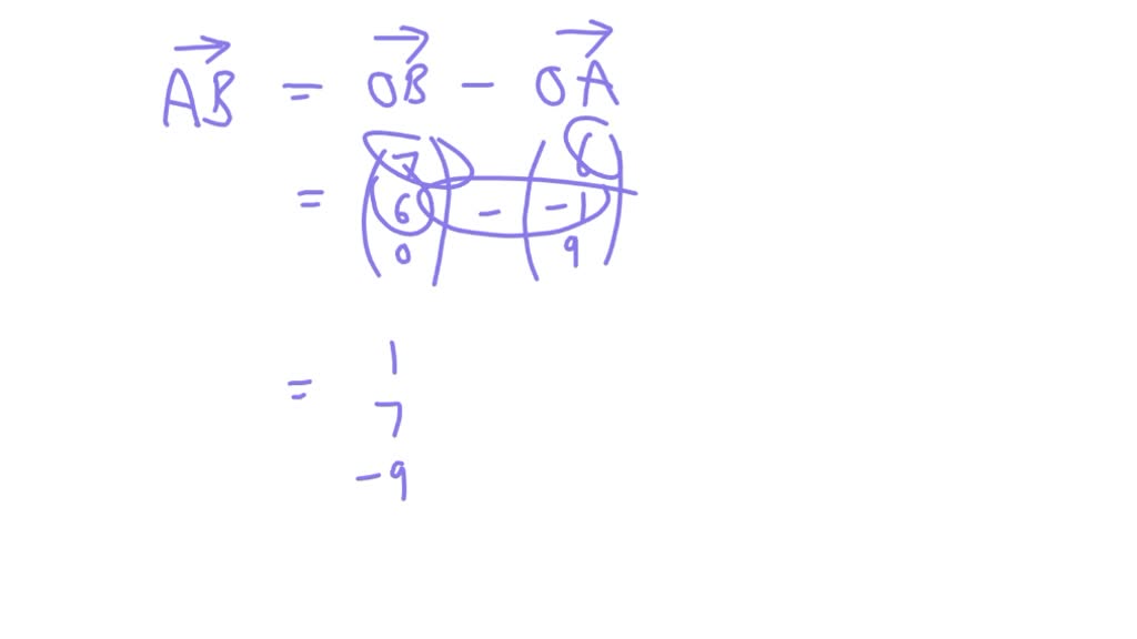 Find a vector equation for the line segment from (6,-1,9) to (7,6,0 ...