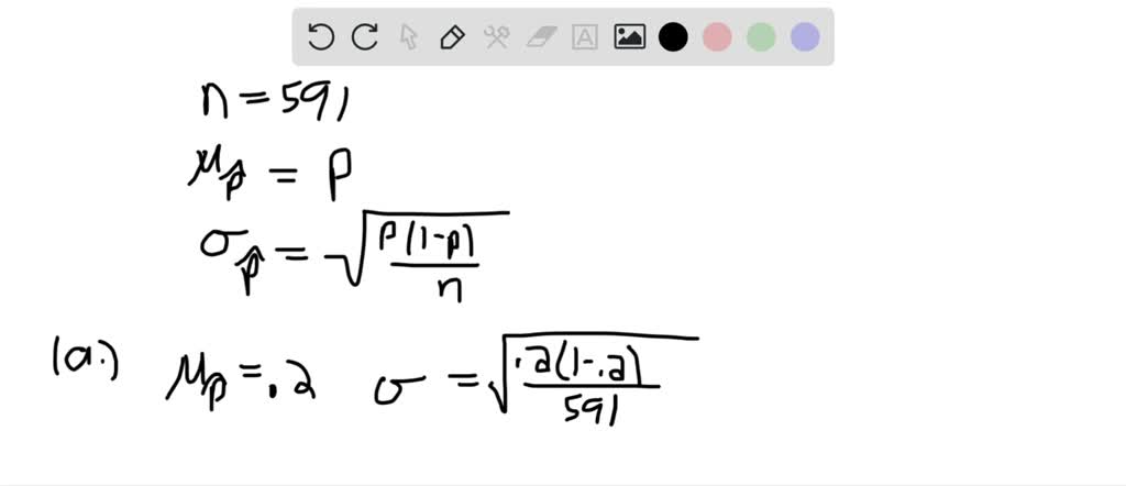 SOLVED:Suppose a random sample of n=591 measurements is selected from a binomial population with ...