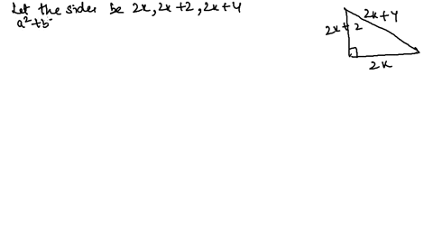 SOLVED:A right triangle has side lengths represented by three ...