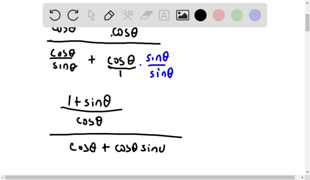 ⏩SOLVED:Establish each identity. (secθ+tanθ)/(cotθ+cosθ)=tanθsecθ ...