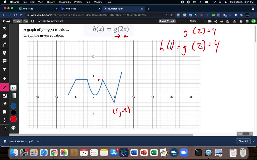 SOLVED:A graph of y=g(x) follows. No formula for g is given. In ...