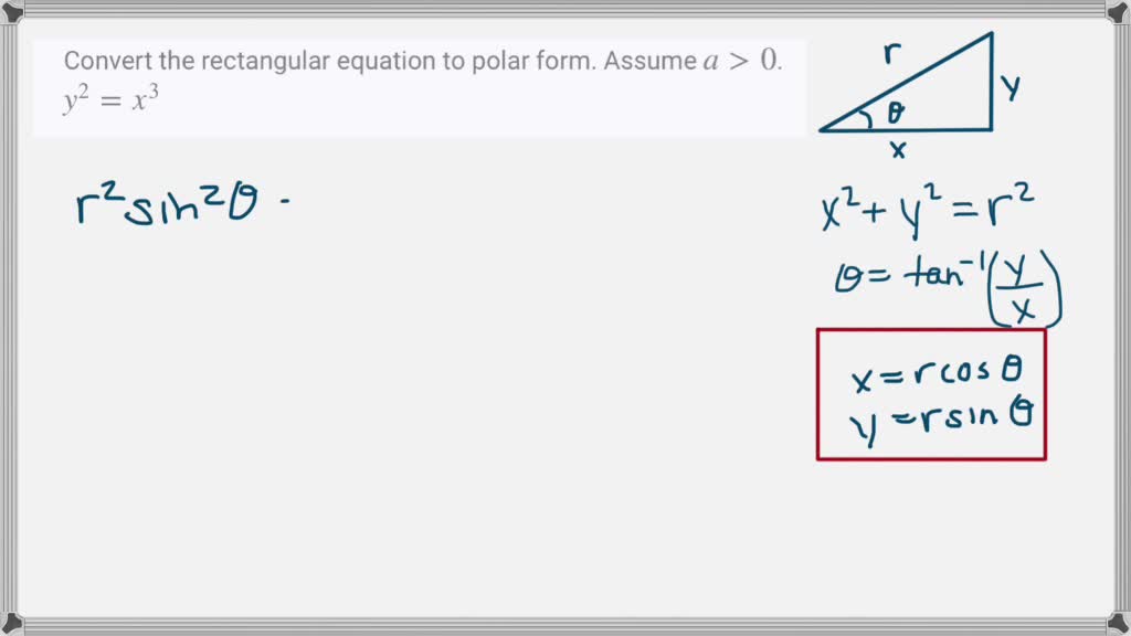 ⏩SOLVED:Convert the rectangular equation to polar form. Assume a>0 ...