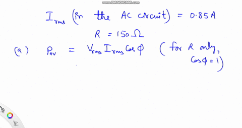 SOLVED: A circuit dissipates 150 W (average power) at 200 V (effective ...