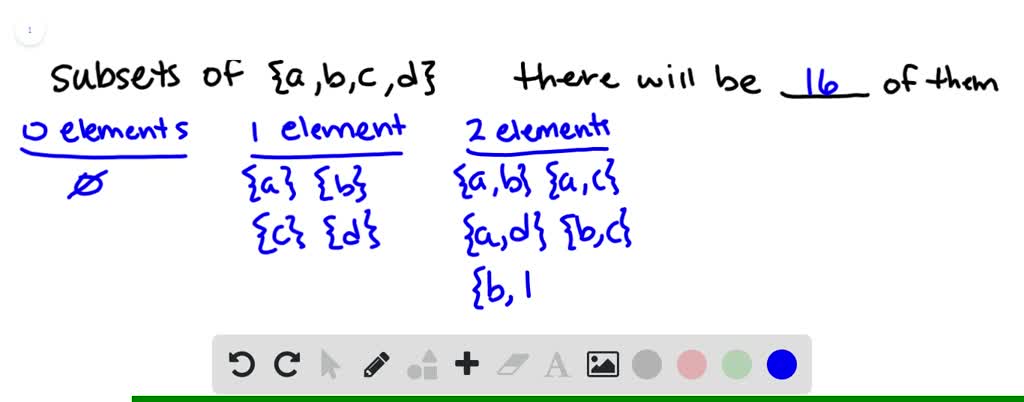 ⏩SOLVED:State every possible subset of the set of letters {a, b, c ...