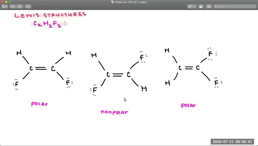 SOLVED:Draw three Lewis structures for compounds with the formula C2 H2 ...