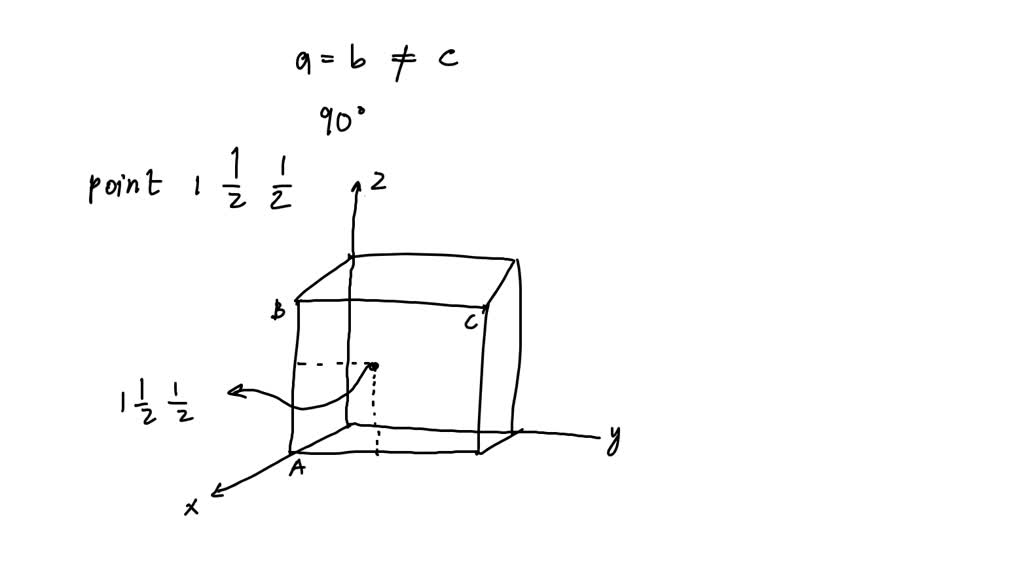 Sketch a tetragonal unit cell, and within that cell indicate locations of the 1 (1)/(2) (1)/(2 ...