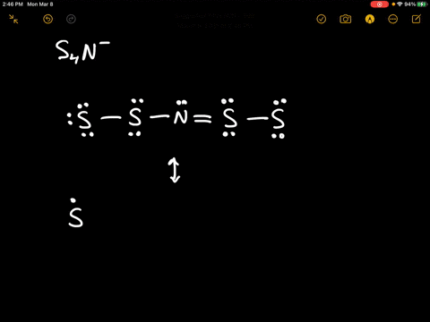 SOLVED:Draw all resonance forms of the sulfur-nitrogen anion, S4 N ...