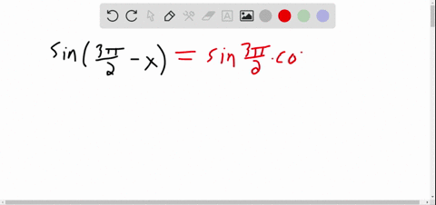 SOLVED:Express the given quantity in terms of sinx and cosx. sin(2 π-x)