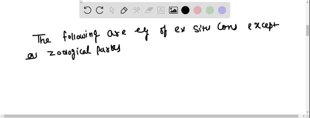 SOLVED:The following are examples of ex situ conservation except (a ...