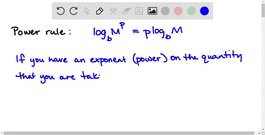 SOLVED Describe The Power Rule For Logarithms And Give An Example 