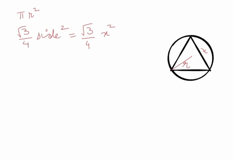 Geometry An equilateral triangle is inscribed in a circle of...