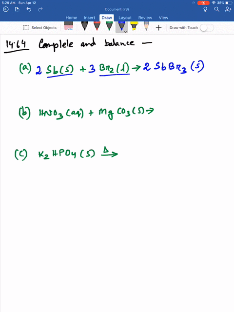 ⏩SOLVED:Complete and balance the following: (a) Excess Sb(s)+Br2(l)… | Numerade