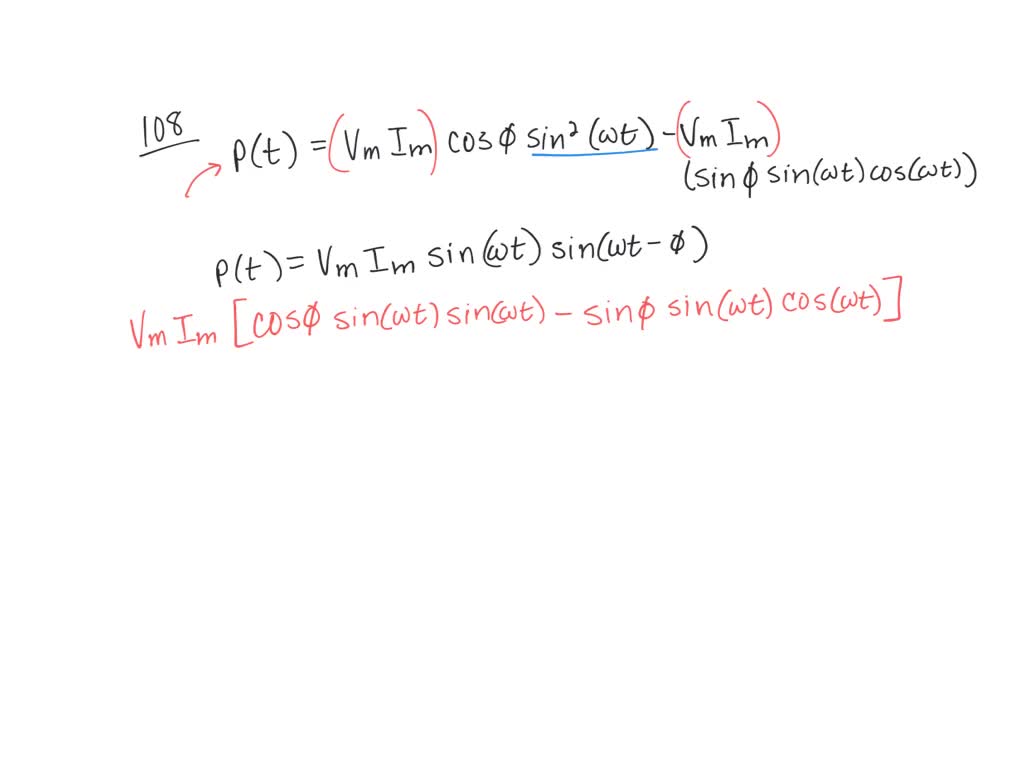 SOLVED:In an alternating current (ac) circuit, the instantaneous power p at time t is given by p ...